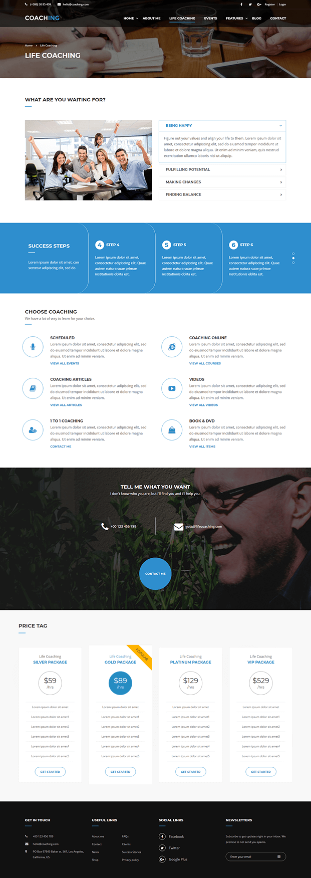 Responsive Coaching WordPress Theme | InkThemes