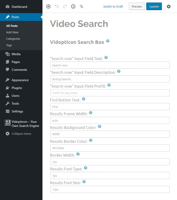 Vidopticon - WordPress Custom Video Search Plugin | InkThemes