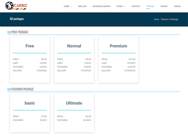 Carbiz - Premium Car Marketplace PHP Script | InkThemes
