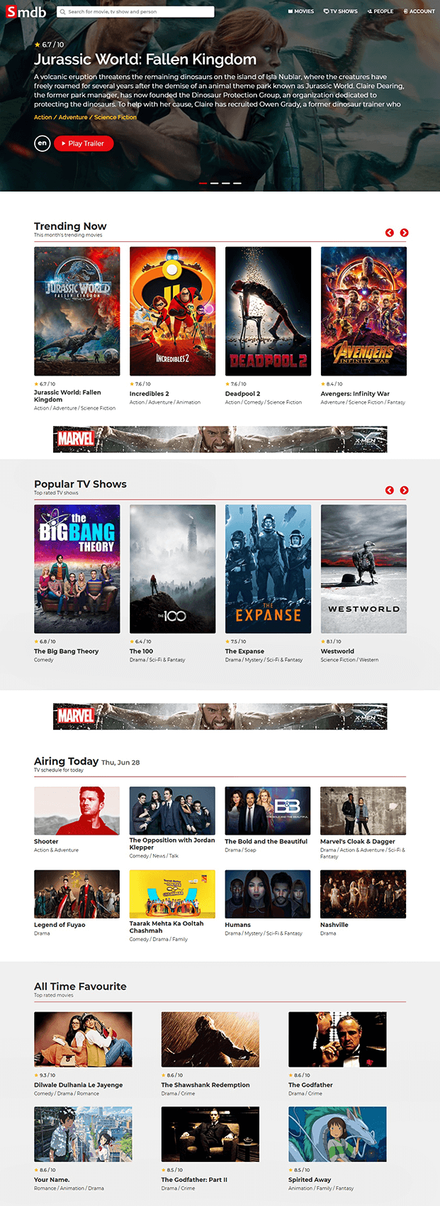 SMDB - PHP Script For Movies And TV Shows | InkThemes
