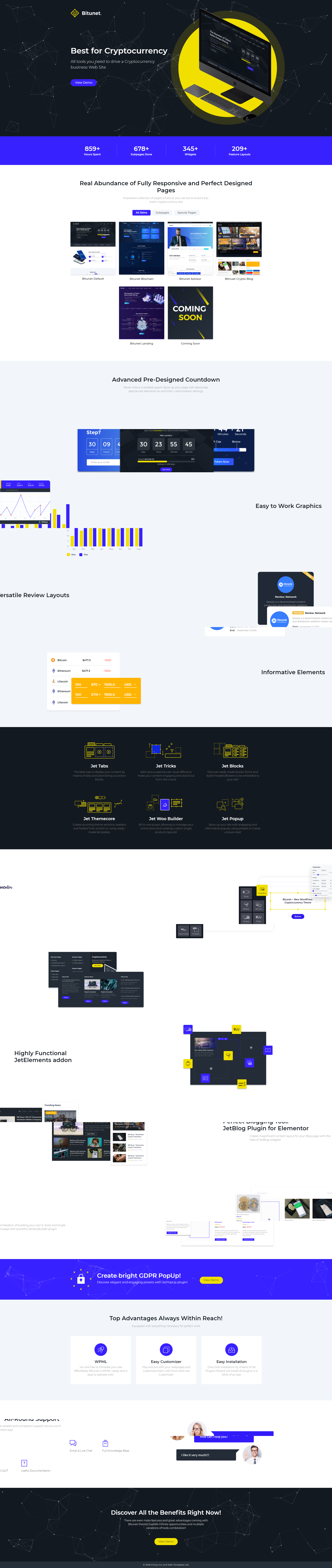 Bitunet - WordPress Cryptocurrency Elementor Theme | InkThemes
