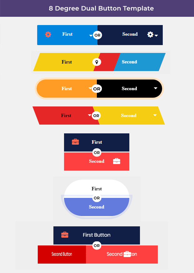 Eight Degree Dual Buttons - WordPress Button Builder Plugin | InkThemes