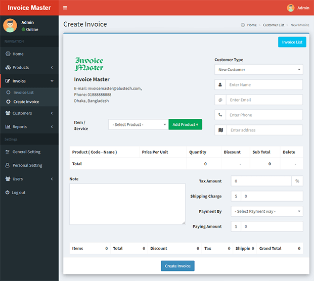 Invoice Master - Invoicing Software PHP Script | InkThemes