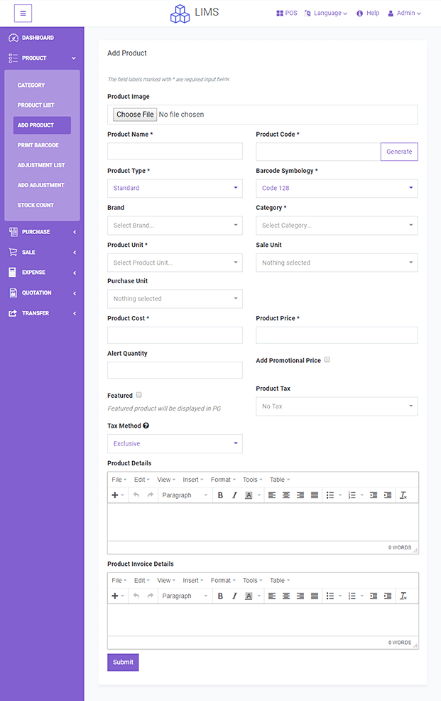 LIMS - PHP Stock Manager Script With POS | InkThemes