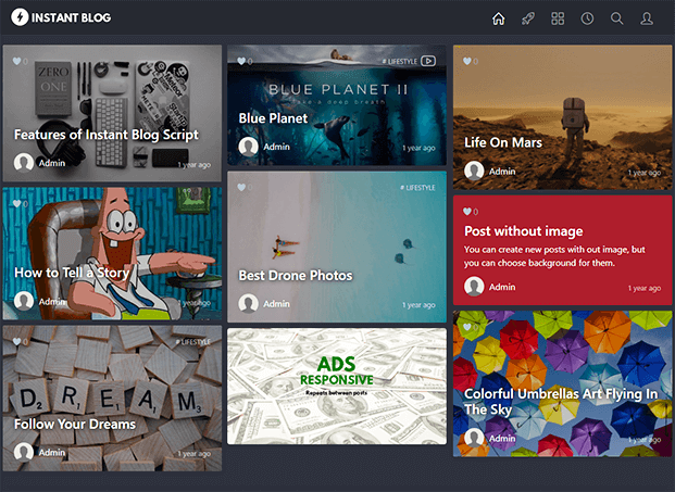 Instant Blog - Facebook Articles & Blog Post PHP Script | InkThemes