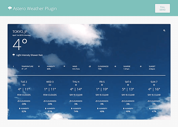 Astero - Premium WordPress Weather Plugin | InkThemes