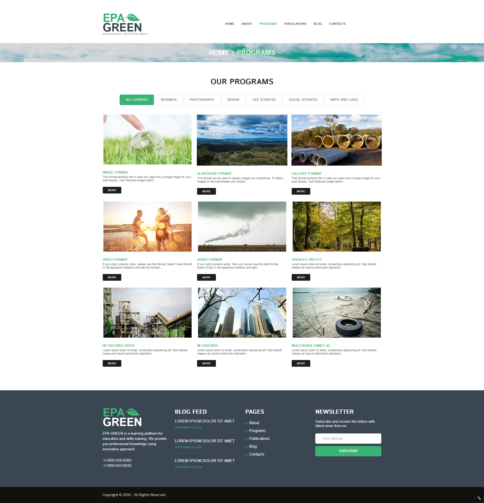 Environmental Responsive WordPress Theme | InkThemes