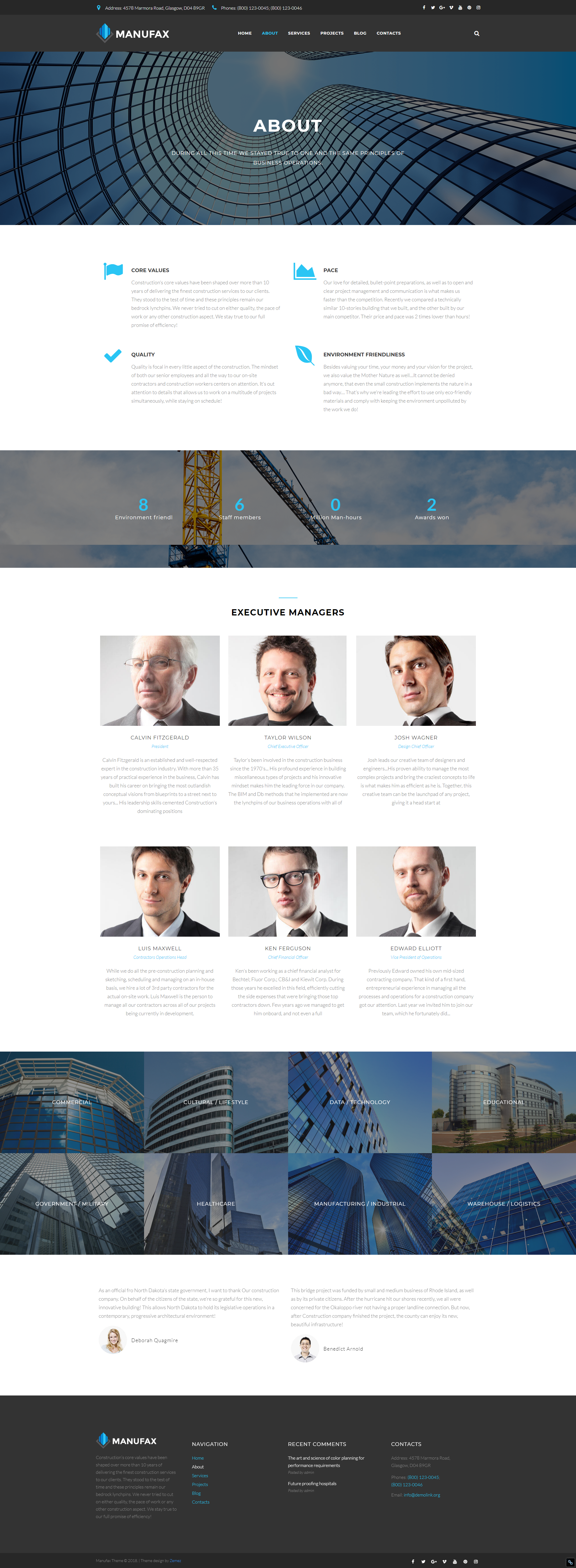 Manufax - Construction Multipurpose WordPress Theme | InkThemes